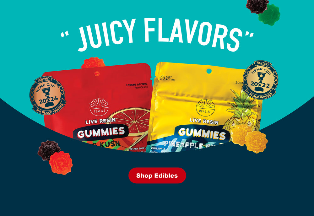 Hemp THC, CBD, CBN, Cookies, Gummies, Vapes & Drink Mix | Realize Hemp