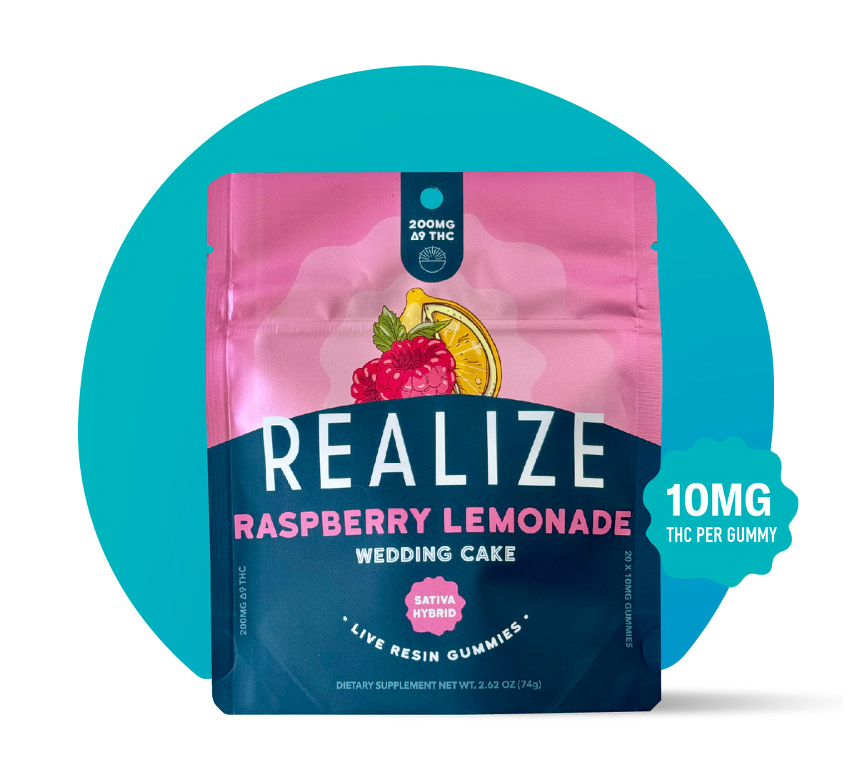 Realize Live Resin Gummies, Raspberry Lemonade - Wedding Cake
