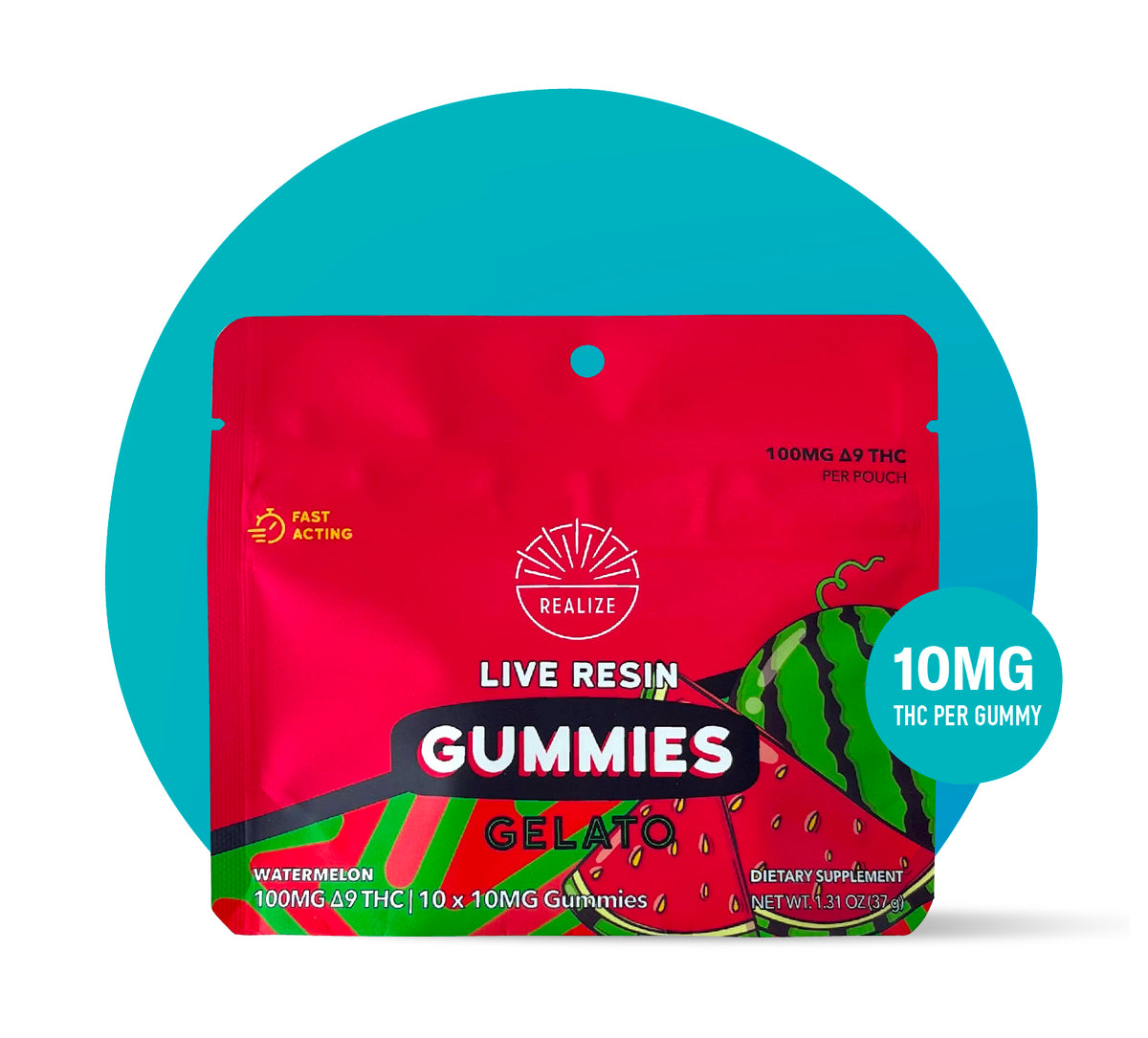 Realize Live Resin Gummies, Watermelon - Gelato | Realize