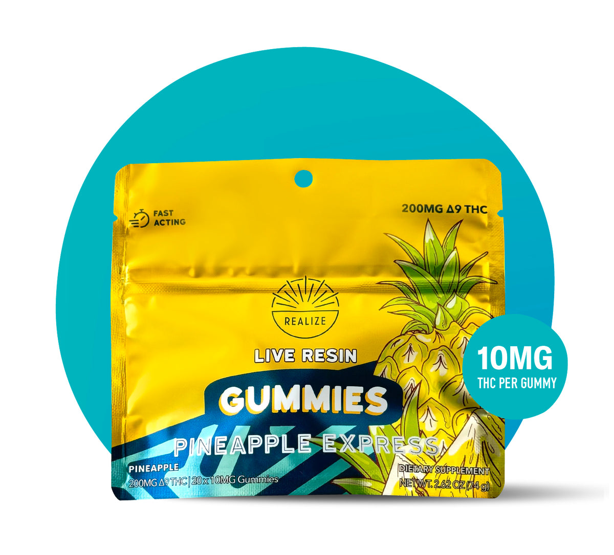 Realize Live Resin Gummies, Pineapple - Pineapple Express | Realize