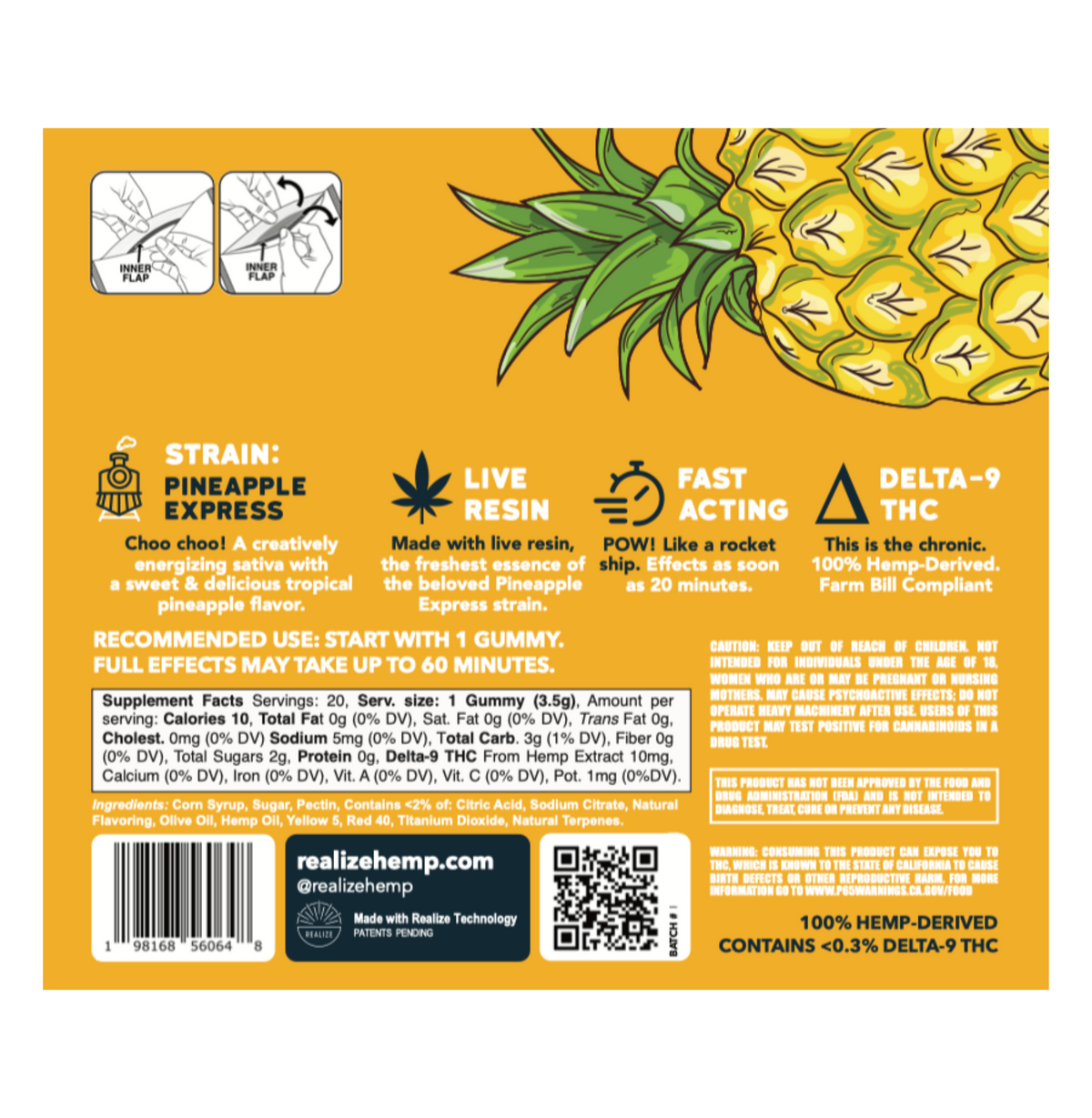 Realize Live Resin Gummies, Pineapple - Pineapple Express | Realize